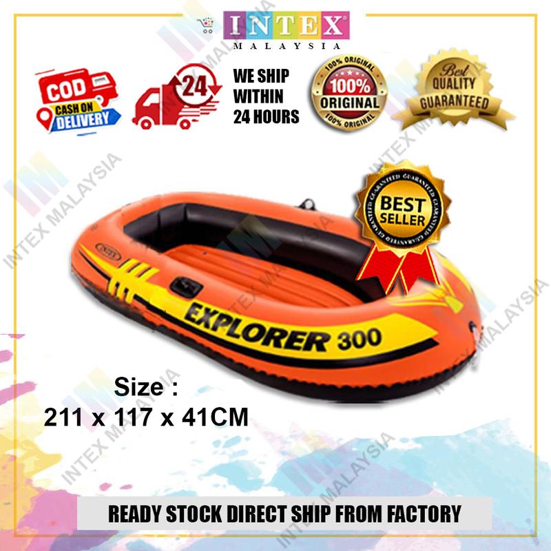 ORIGINAL INTEX Orange Boat Big 2.11M Explorer Inflatable Double ...