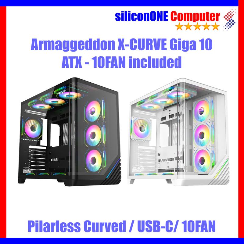 Armaggeddon X-CURVE Giga 10 Black / White 10 FAN Included Pilarless ...
