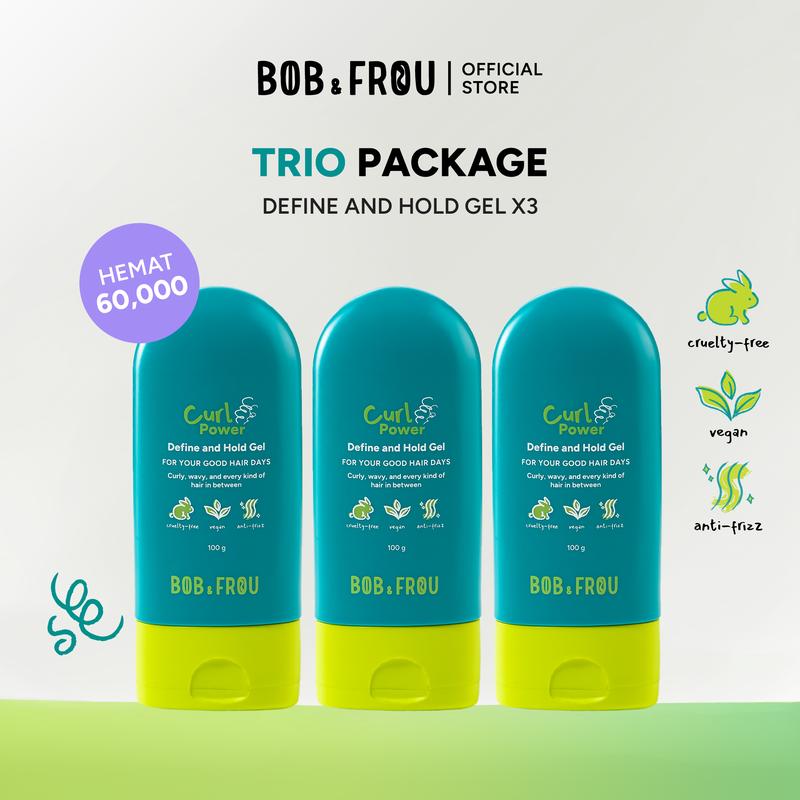 BOB & FROU - Trio Package - Curl Power Define And Hold Gel - 100g - Curl Gel - Shop | Tokopedia