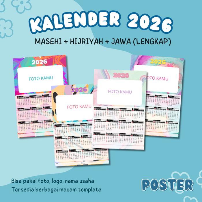 Jual [12 Bulanan A3+] Kalender Dinding Masehi - Hijriyah - Jawa 2026 ...