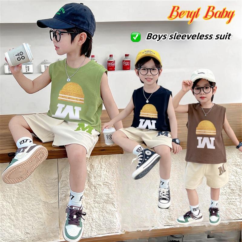 【Beryl Baby】Fesyen boy suit tanpa lengan vest shorts Sut tanpa - TikTok ...