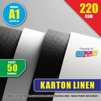 Jual 50 Lembar Kertas Karton Linen 220 GSM White Putih Black Hitam ...