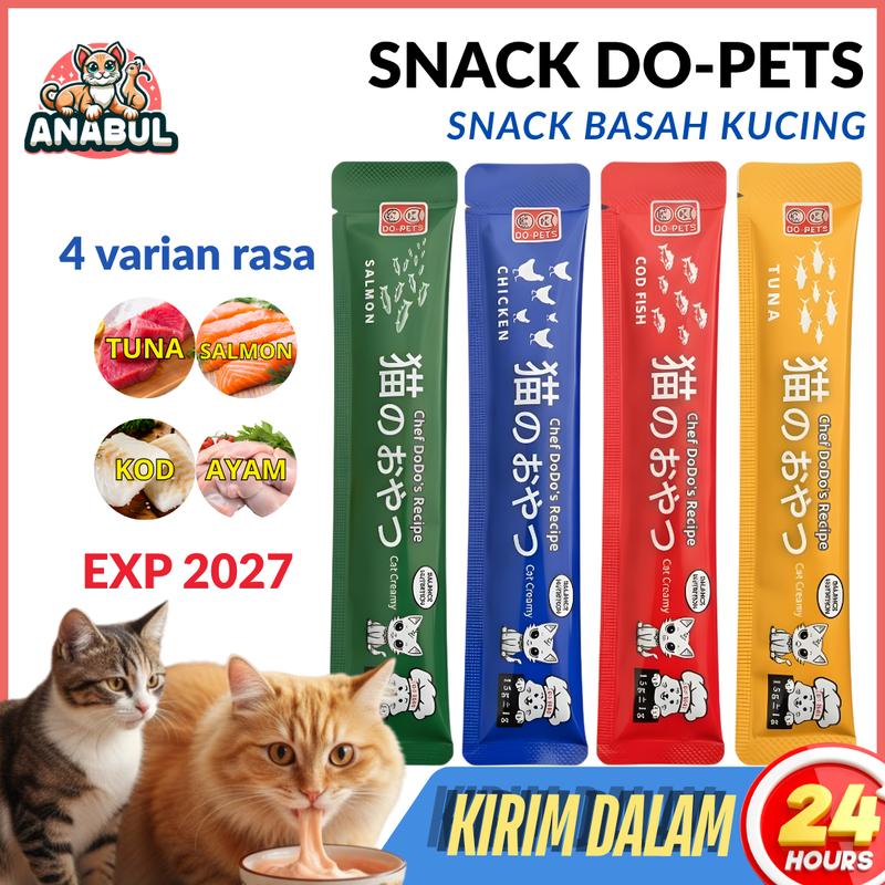 (ANABUL CANTIK SHOP) Snack Kucing DOPETS LING LING LIEBAO isi 50PCS ...