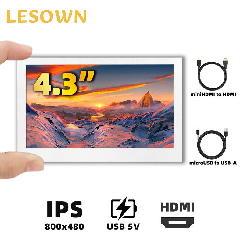LESOWN Mini Screen 4.3 inch HDMI USB LCD 480x800 IPS Display - TikTok ...