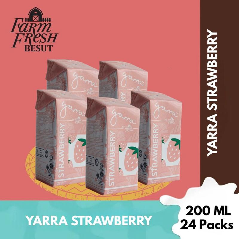 Susu Yarra Strawberry 200ml x24 packs by Farm - TikTok Shop Malaysia