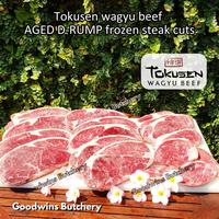 Promo Beef RUMP wagyu Tokusen STEAK CUTS 3/4" marbling MBS-5 aged ...