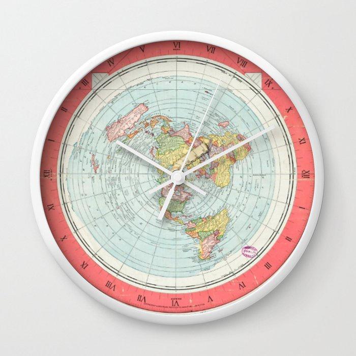 Jual Peta Standar Baru Jam Dinding Dunia Bumi Datar Alex Gleason - white - Jakarta Selatan ...