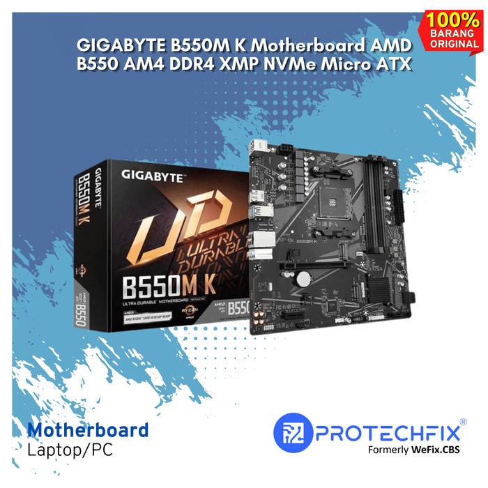 Jual GIGABYTE B550M K Motherboard AMD B550 AM4 DDR4 XMP NVMe Micro ATX ...