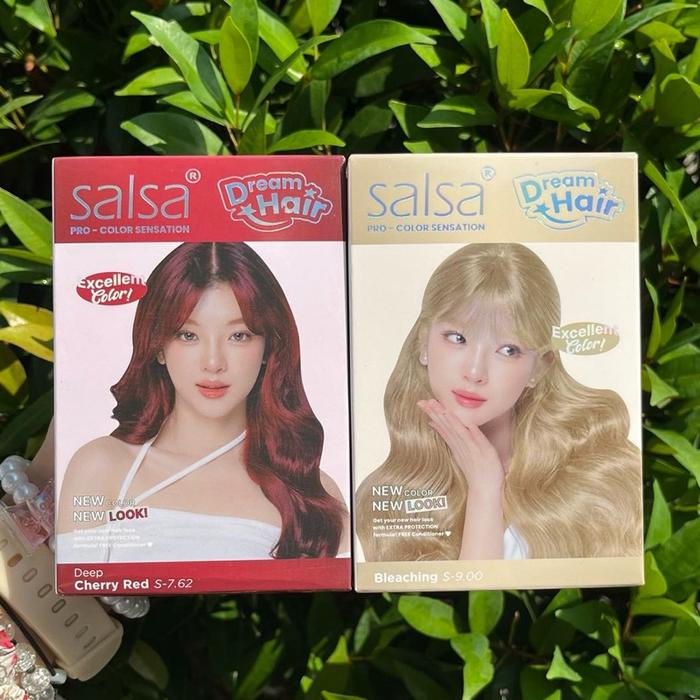 Jual PAKET SALSA Cat Rambut Cherry Red + Bleaching - Cat Rambut ...