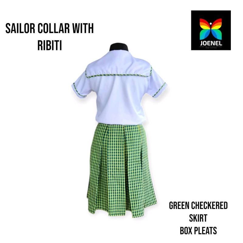Joenel school uniform Peachtwill sports collar blouse palda chekered ...