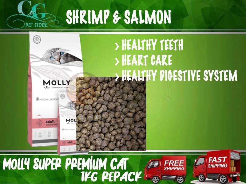 Molly Cat Shrimp & Salmon Cat Food 1KG Repack - TikTok Shop Malaysia