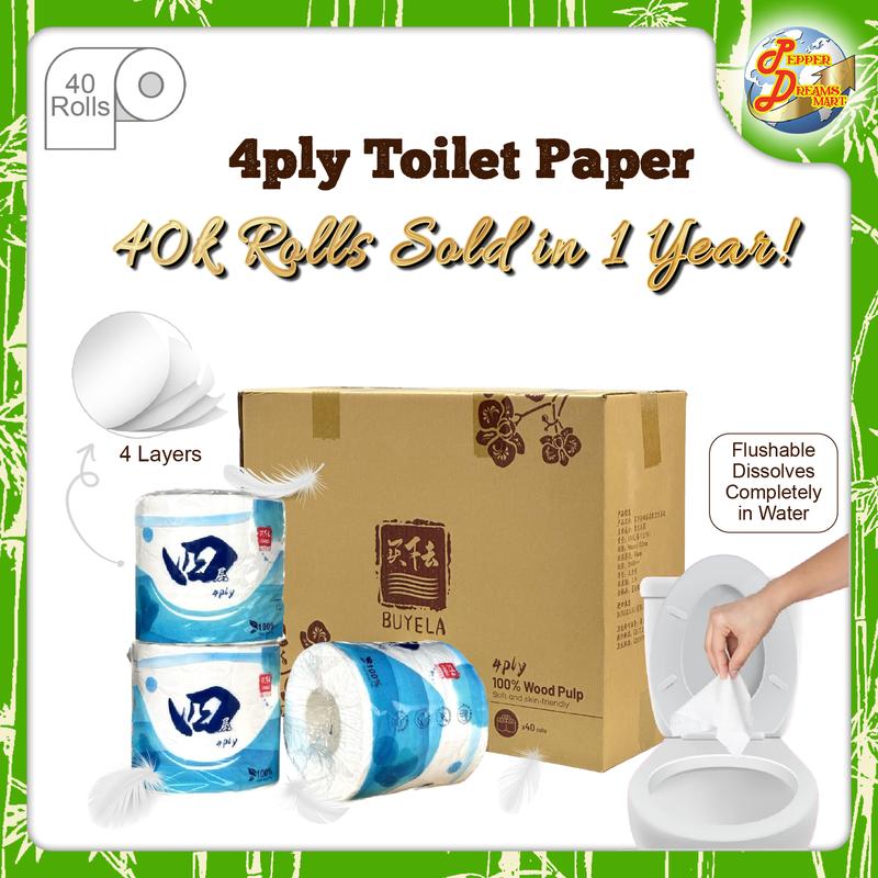 4ply Toilet Paper [40 Rolls] Buyela 4ply Bathroom Toilet Paper - TikTok ...