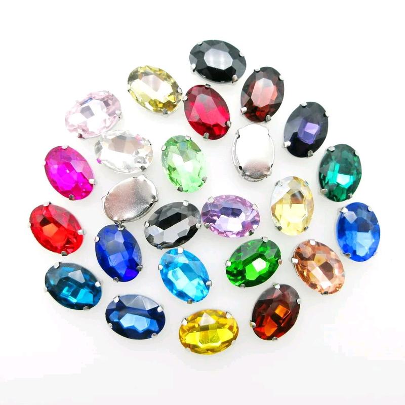 Glass Crystal Beads Oval Shape 10×14 Loose Bead Sew On Manik - TikTok ...
