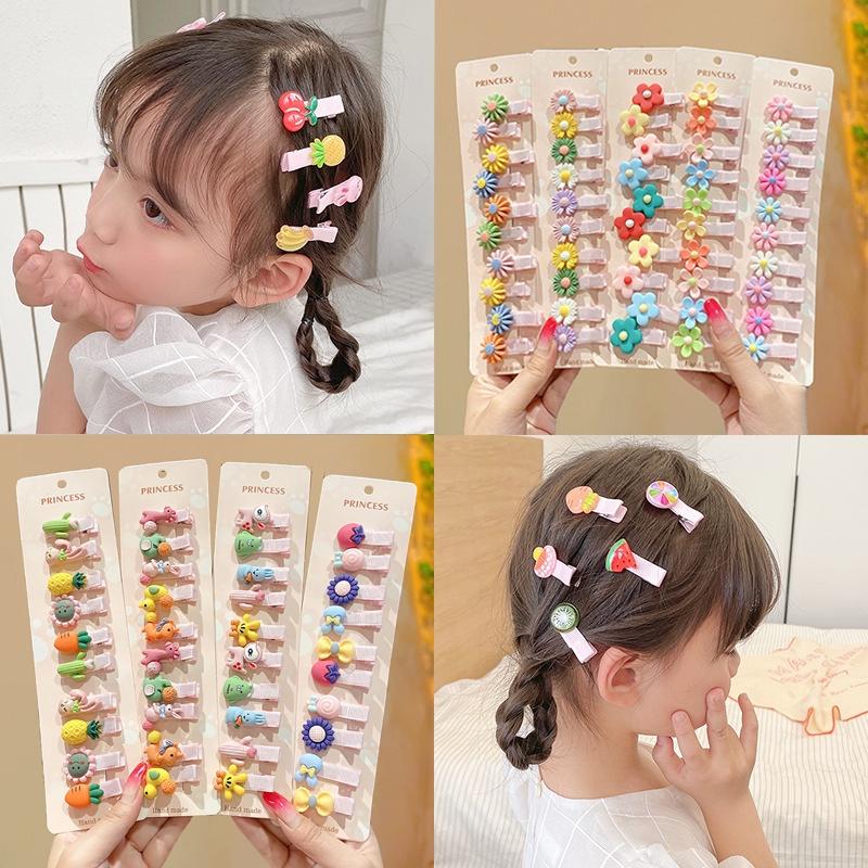 10Pcs Set Boxed Clips Korean Cute Cartoon Small Hair Clip Girl - TikTok ...