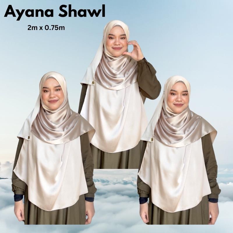 Shawl satin silk labuh ( 2m x 0.75m) Ayana Shawl - TikTok Shop Malaysia