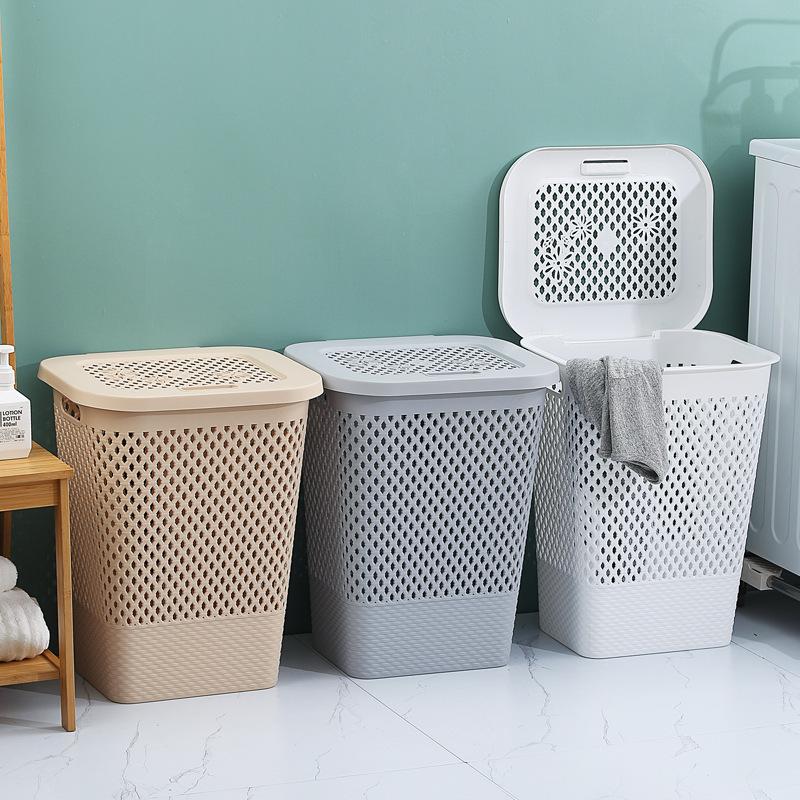 Hamper Bakul Dobi, Bahan Plastik, dengan Tudung, Kapasiti Besar ...