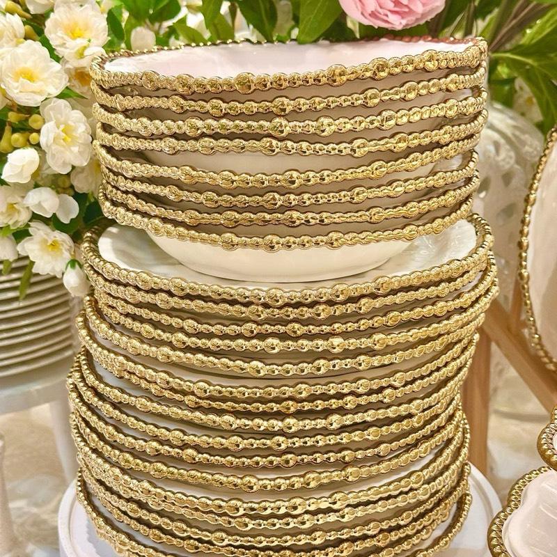 Casa De Amor - Beaded Luxe Dinnerware - pinggan putih Gold - - TikTok ...