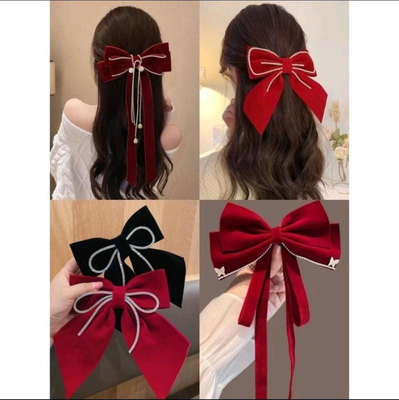 Jepit rambut Merah Maroon Hitam Elegant Korean Fashion Style - Shop ...