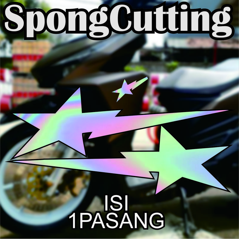 Stiker Bintang Star Petir V2 Keren Cutting Hologram Decals Motor Matic ...