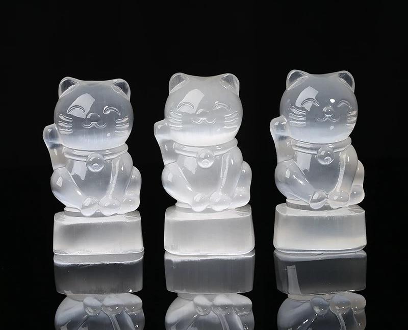 Natural Moroccan transparent gypsum cat's eye effect fiber gypsum ...