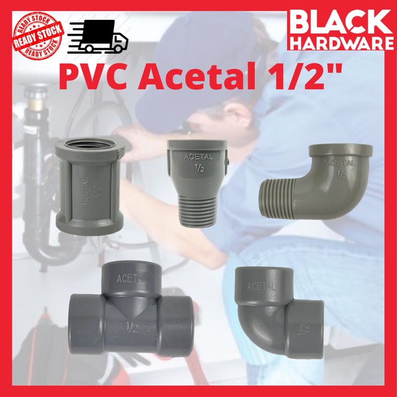 Black Hardware PVC Acetal 15mm Socket Elbow Pipe Tank Connector ...
