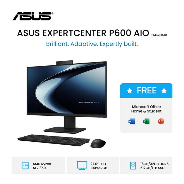 Promo ASUS PC AIO PM670KAK RYZEN AI 7 350 32GB 1TB W11+OHS 27" FHD IPS ...