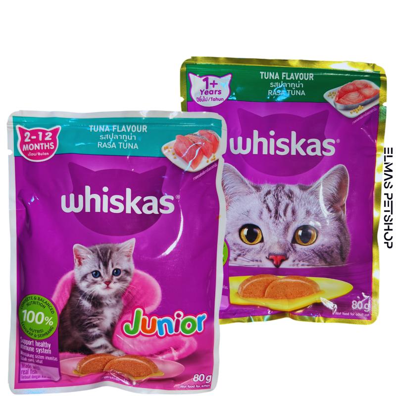 Whiskas Pouch 80gr Makanan Kucing Basah Adult Junior dengan Nutrisi ...
