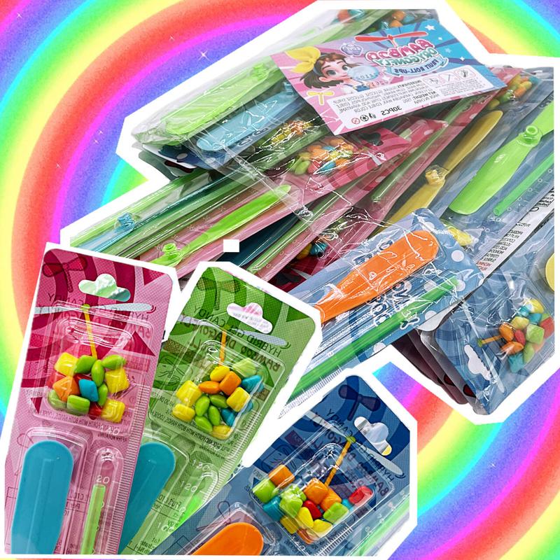 30pcs/pack Hybrid Gel Candy Bamboo Dragonfly Fruit Roll for Children ...