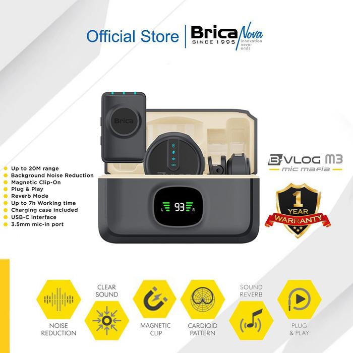 Promo Brica B-VLOG M3 Wireless Microphone - Clip On Mic Vlog - With ...