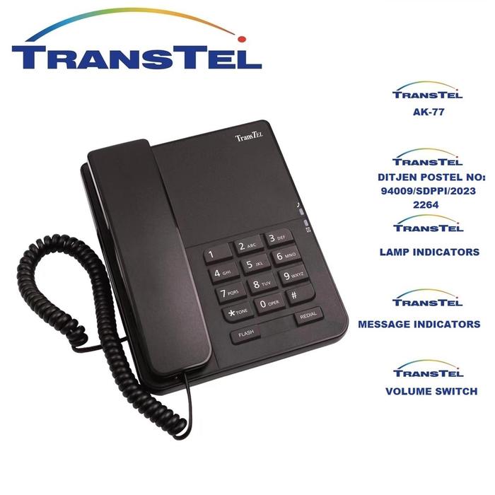 Jual TRANSTEL AK-77 Single Line Telephone Pesawat Telepon Analog Hotel ...