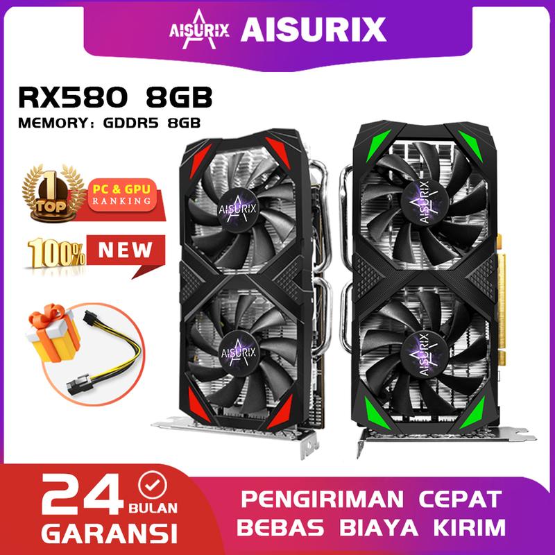AISURIX VGA AMD RADEON RX 580 8GB VGA Card ddr5 256Bit 2048S - Shop ...