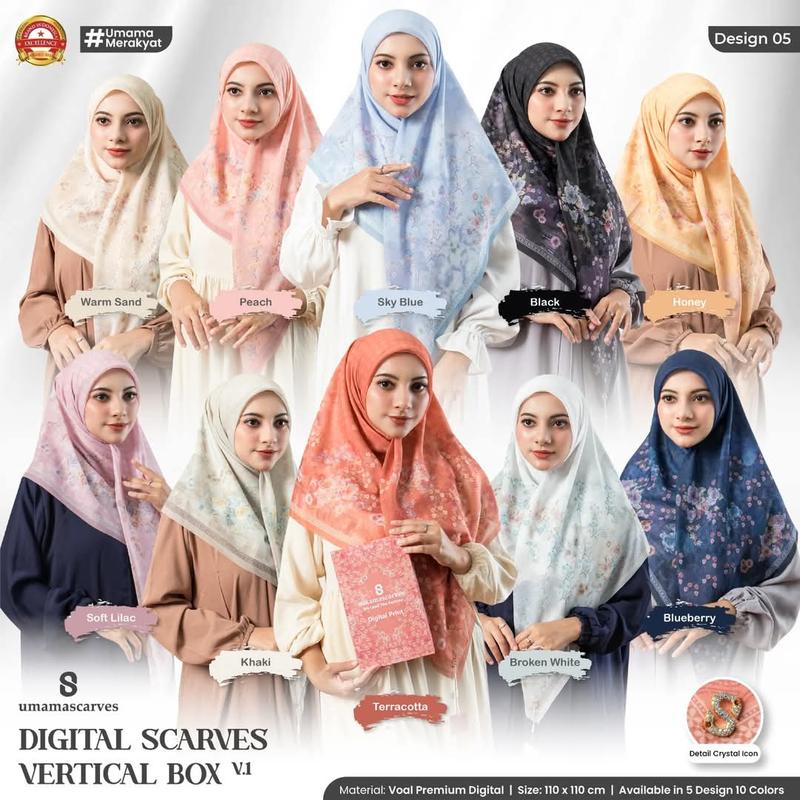 UMAMA SCARVES DIGITAL SCARVES VERTICAL BOX MOTIF hijab/kerudung - Shop ...