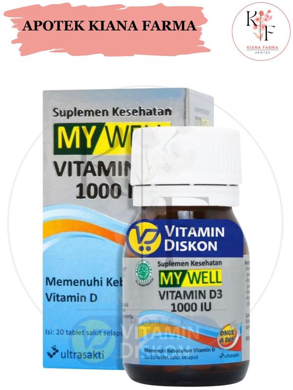 MY WELL Vitamin D3 1000 IU ISI 20 Tablet Suplemen Kesehatan Memenuhi ...