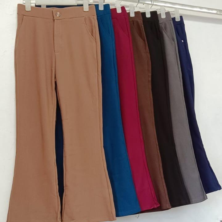 SELUAR PANJANG DUA POKET KAIN SKUBA KAKI BOOTCUT - TikTok Shop Malaysia