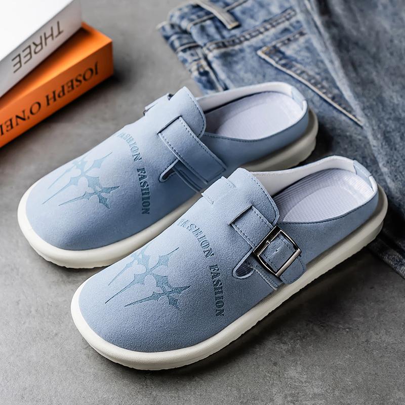 Plus Size 45 46 47 Summer Mules Man Backless Loafers Slipper - TikTok ...