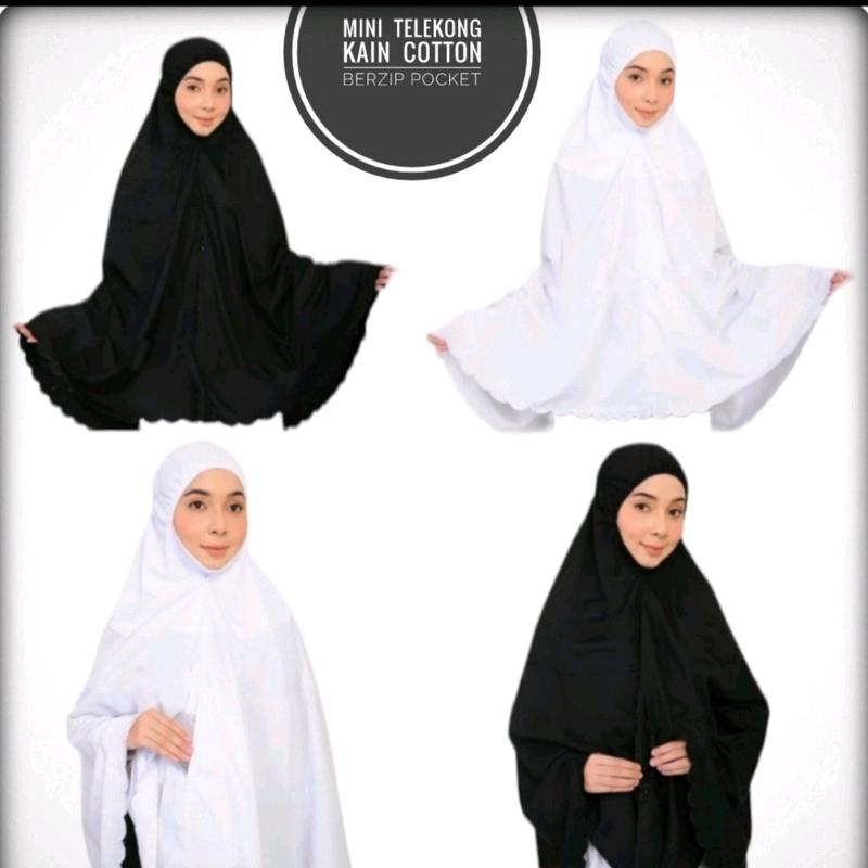 MINI TELEKUNG / MINI TELEKONG KAIN COTTON POCKET BERZIP UNTUK - TikTok ...