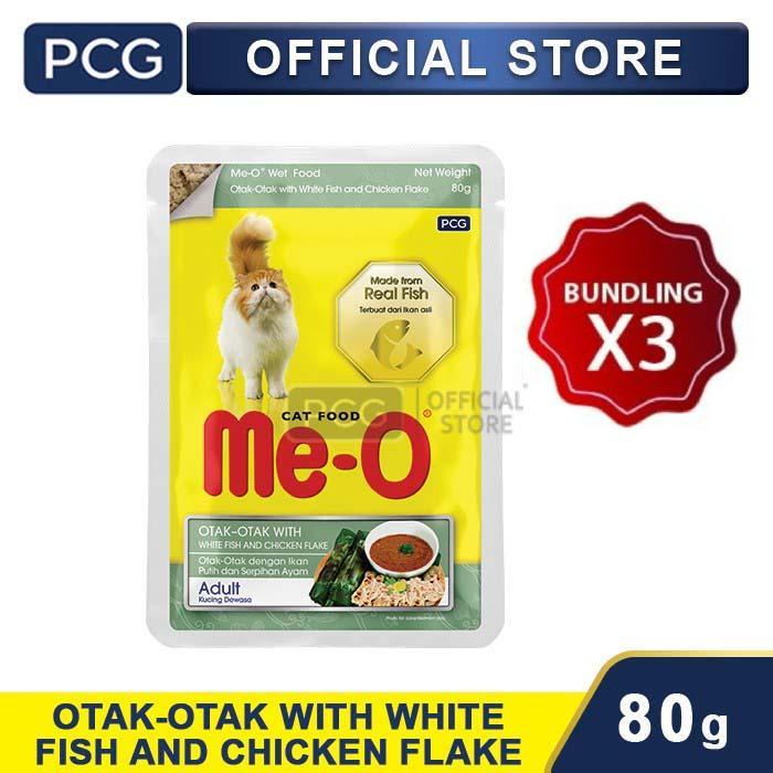 Promo Me-O Pouch Cat Food Adult Otak - Otak White Fish and Chicken ...