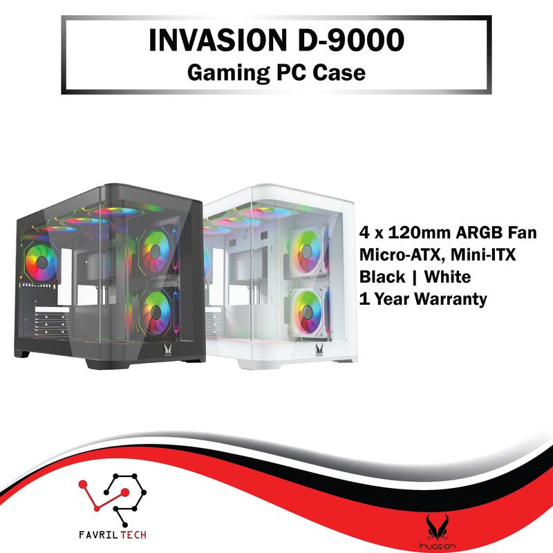 Invasion D-9000 Micro-ATX Gaming PC Case | FREE 4 x 120mm ARGB - TikTok ...