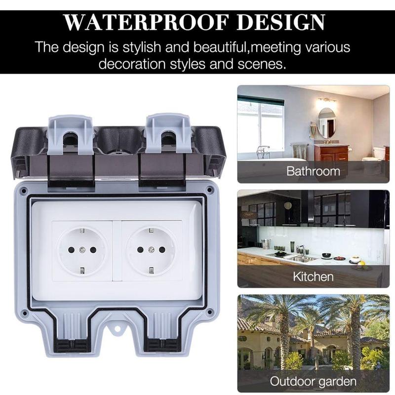 【COD】Colokan Outdoor Socket Waterproof 100-240V COVER STOP KONTAK TAHAN ...