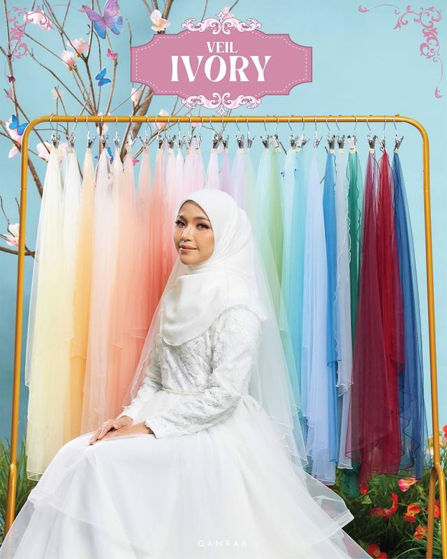Veil Ivory by Qamraa Veil Nikah Tunang Pengantin Bride Lace Offwhite ...