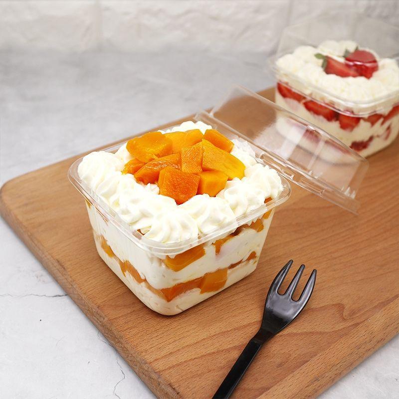 250ml Square Mousse Cake Box Dessert Ice Cream Cup Jelly Foo - TikTok ...