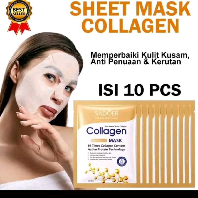 [10pcs] SADOER Sheet Mask Collagen Face Mask Brightening Moisturizing ...