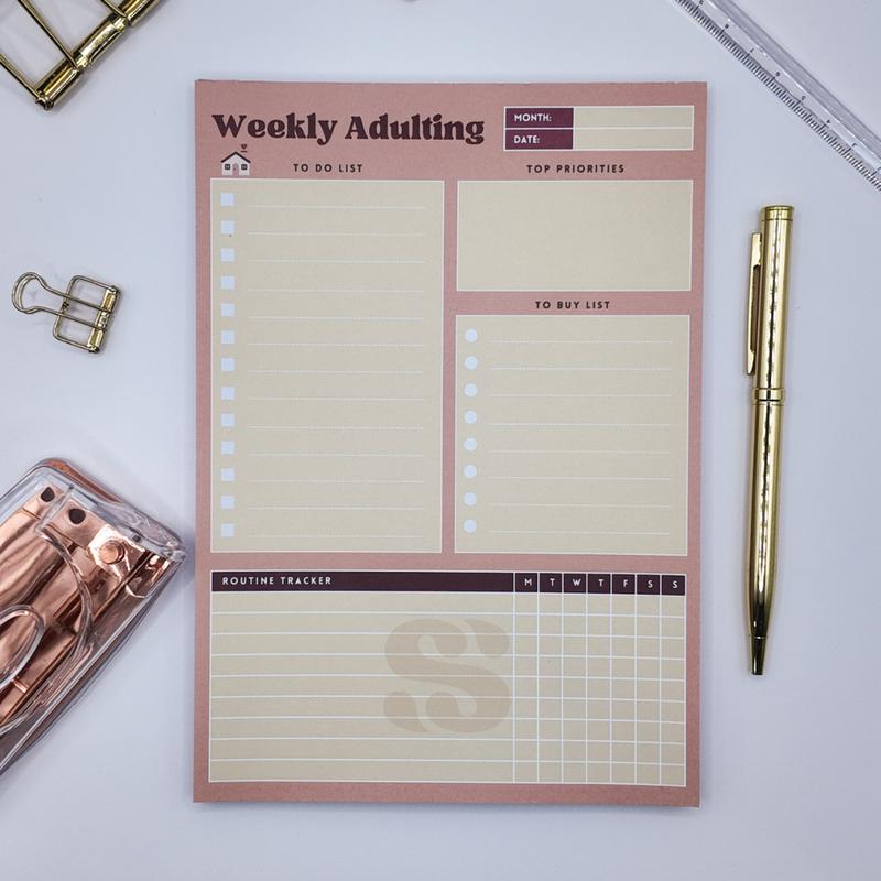 Weekly Adulting Notepad (50 sheets) Home Organization Task To-Do ...