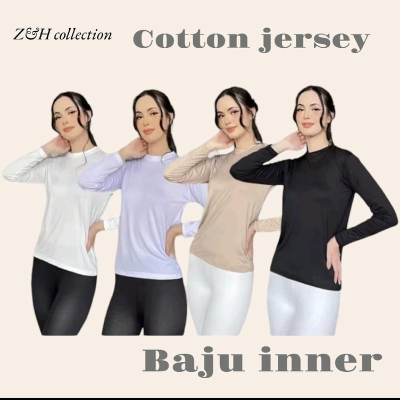 Baju Inner Lengan Panjang/ Muslimah inner long Sleeve Shirt Women ...