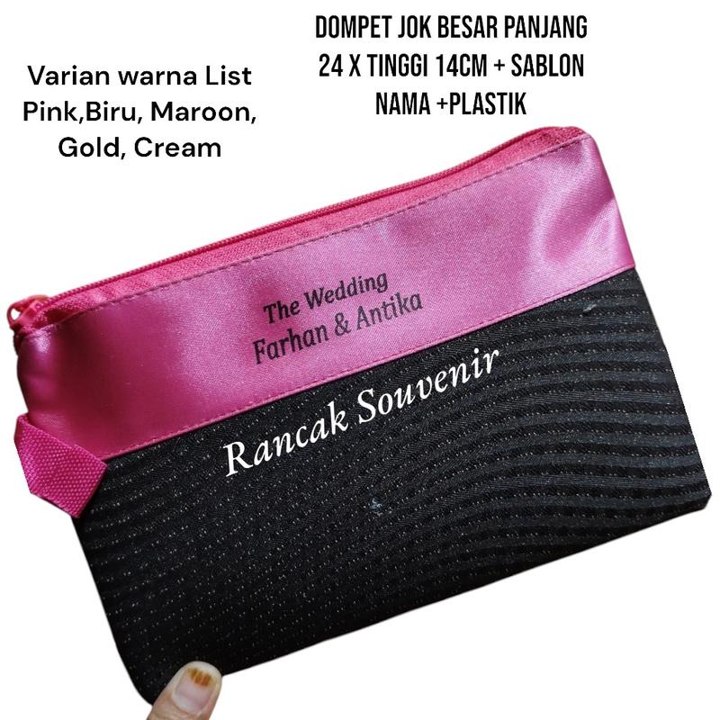 Isi 100 Pcs Souvenir Pouch/Dompet Jok Besar Kosmetik Free Sablon - Shop ...