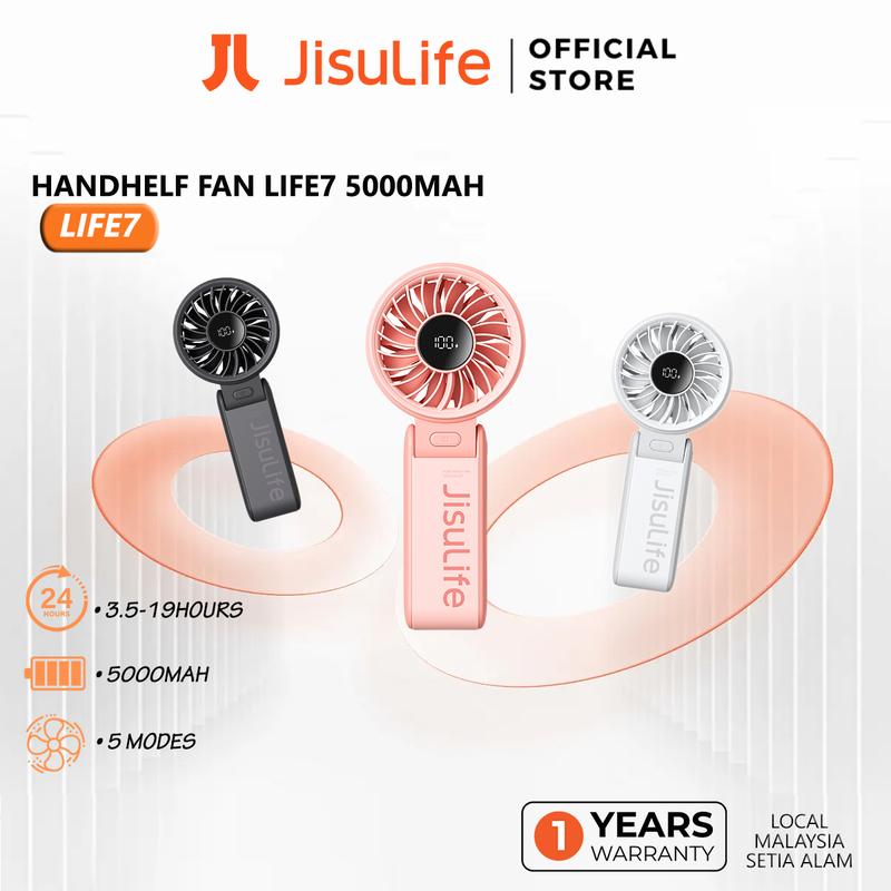 Jisulife Handheld Fan Life7 5000mAh LED Display Multi-Angle with ...