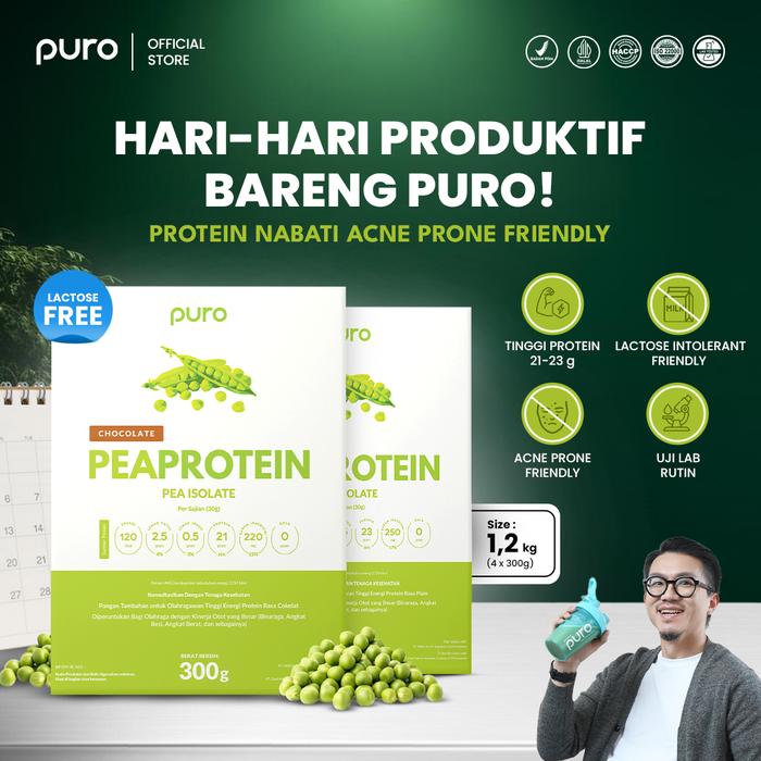 Promo PURO VEGA-PRO Vegan Pea Protein Isolate vegapro 1.2kg - Plain and ...