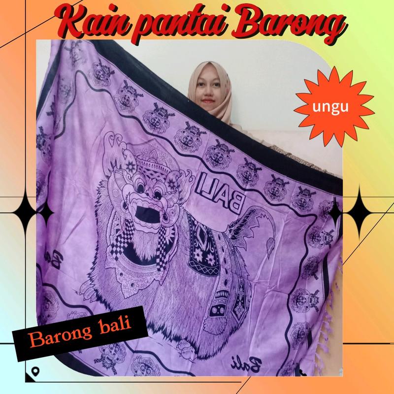 KAIN PANTAI MOTIF BARONG/AESTHETIC - Shop | Tokopedia