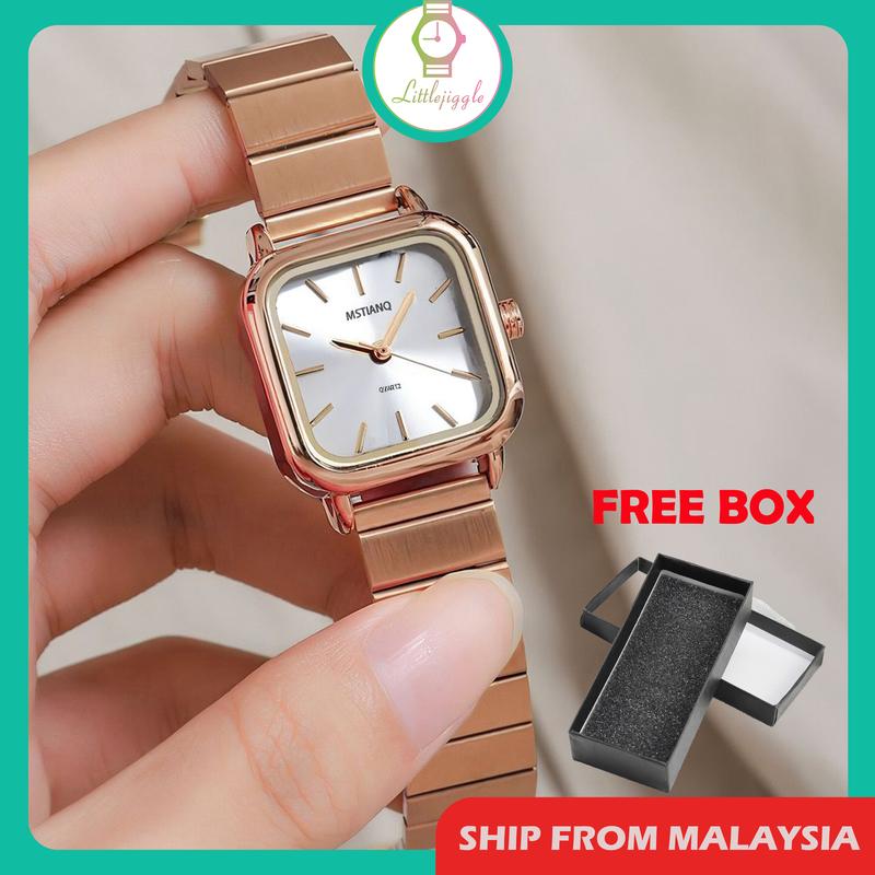Jam Tangan Wanita Analog Bentuk Besi Petak INS Style Korean Trendy ...