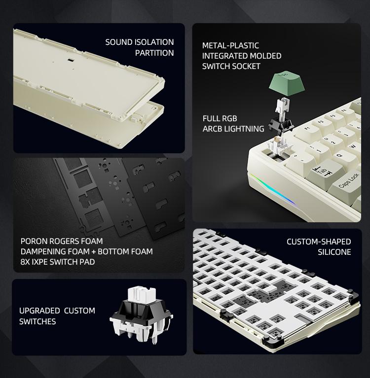 Elecfox LINKY 87 TKL Customized Mechanical Keyboard 87 Keys Wired ...